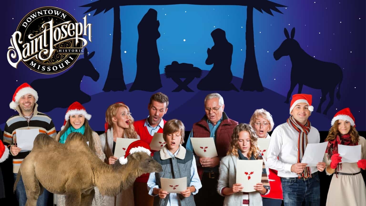 Living Nativity Flash Mob with Carolers & A Camel! - Downtown St ...